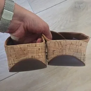 Fitflop | Shoes | Fitflop Kys Leather Criss Cross Slides Cork Wedge ...